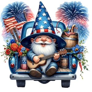 26 PNG, Patriotic Gnome Clipart Bundle. American Pride, 4th of July PNG ...