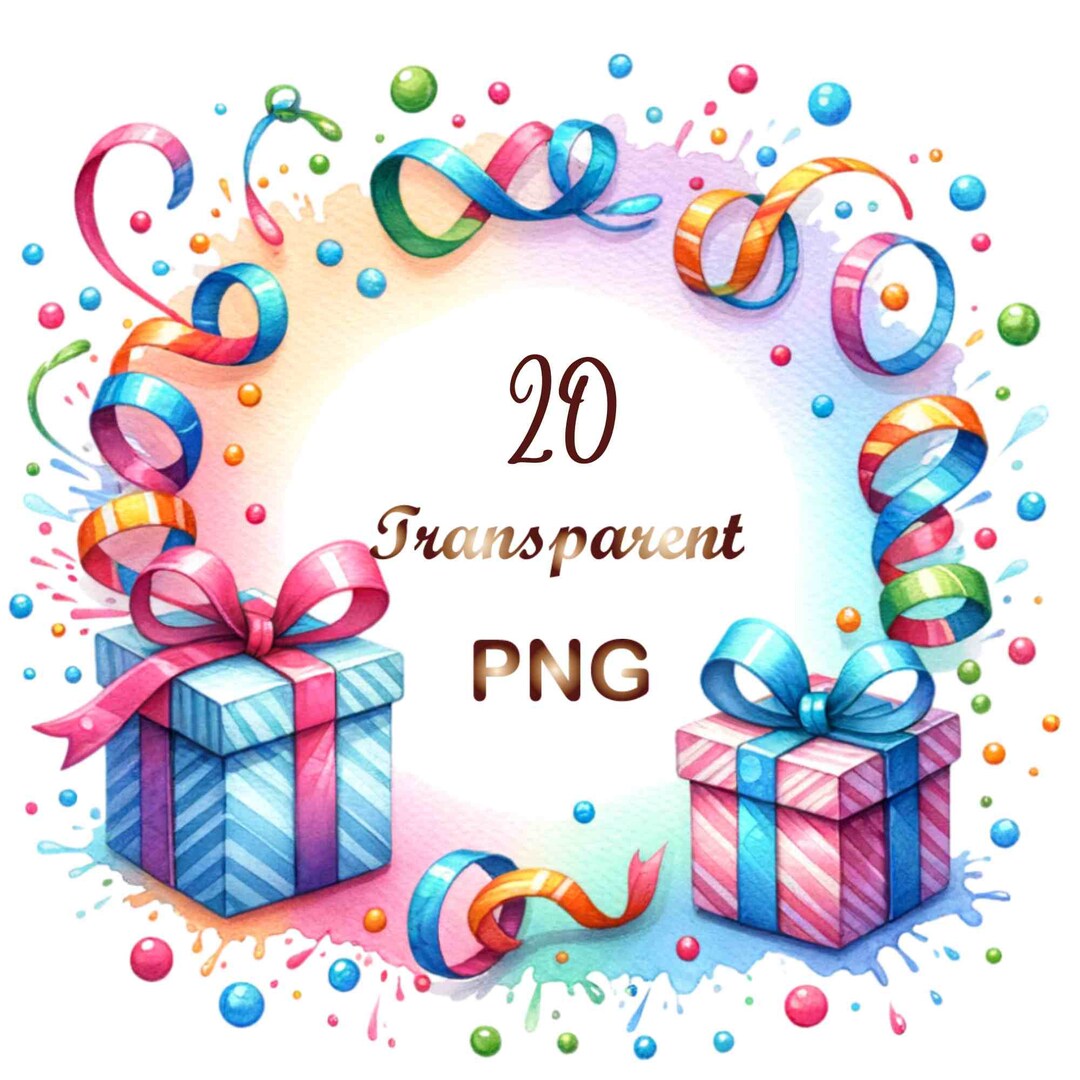 20 Watercolor Birthday Party Borders and Frames Clipart,watercolor ...