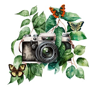 10 Watercolor Camera Clipart, Camera Clipart, Camera Clip Art, Jpgs ...