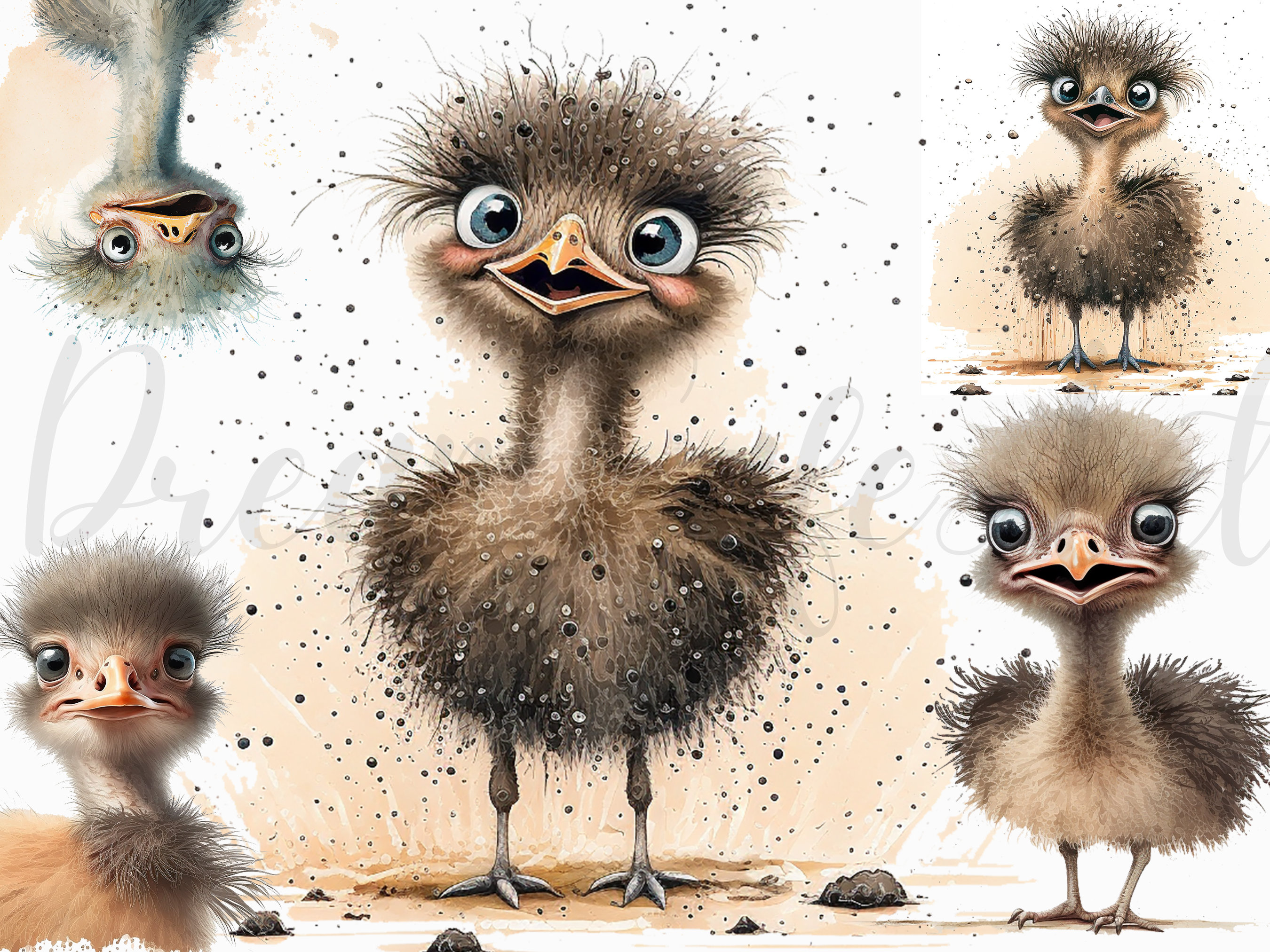 Cute Ostrich Drawing