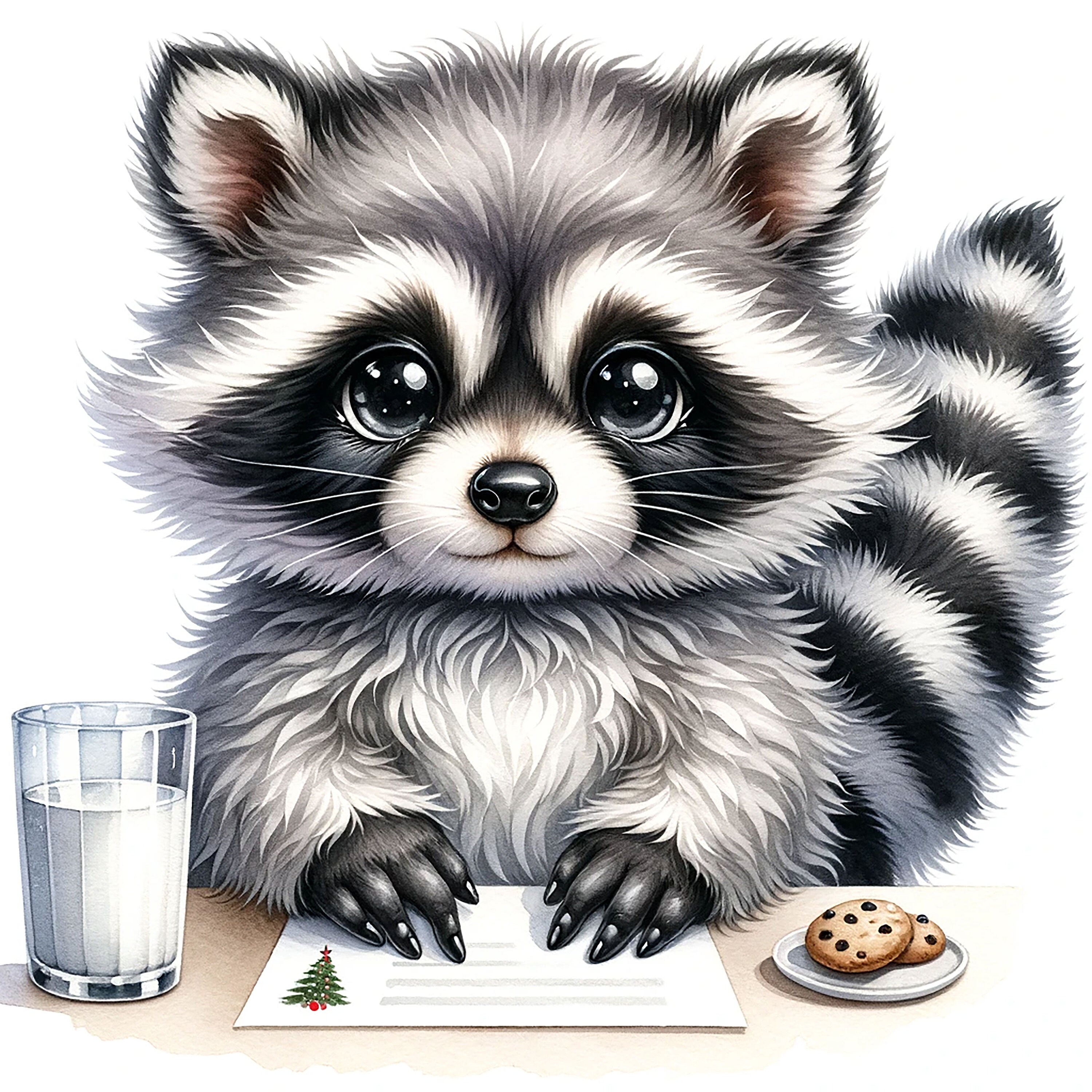 28 PNG, Winter Raccoon Clipart Bundle, Raccoon Clipart, Happy Christmas ...