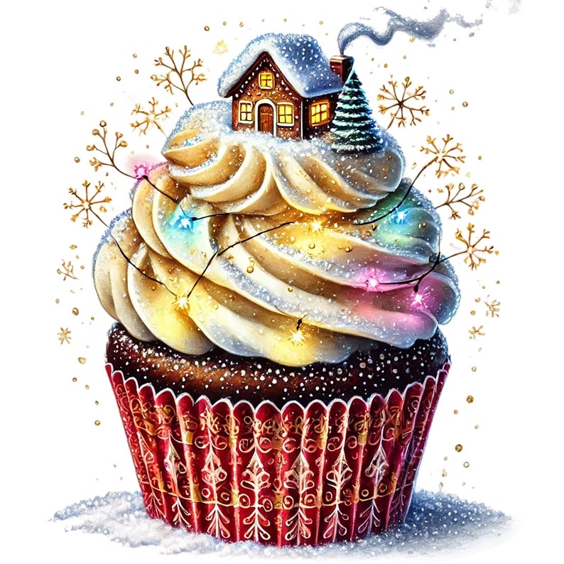 40 JPG, Christmas Cupcake Clipart Bundle, Festive Holiday Desserts ...