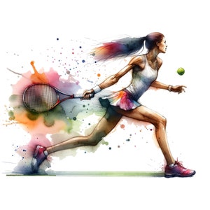 16 PNG, Watercolor Sports Clipart Bundle, Weightlifting Clipart, Track ...