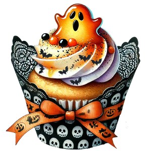 26 PNG, Halloween Cupcake Clipart,watercolor Halloween, Watercolor ...