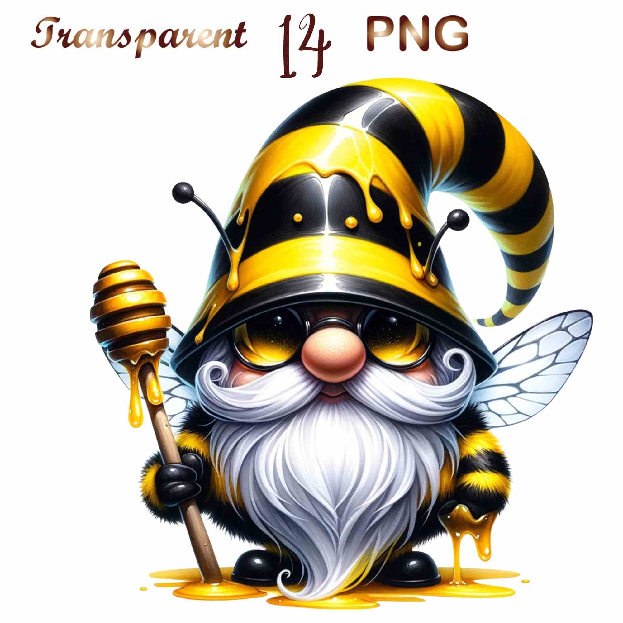 14 Bumble Bee Gnome Clipart,bee Gnome Watercolor,bee Gnome With Wings ...