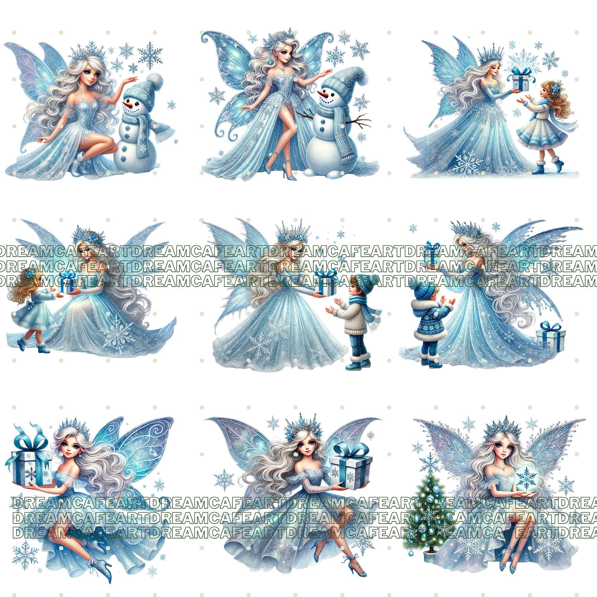 Magical Christmas Fairy Clipart Bundle 50 PNG, Winter Holiday Fairy Art ...