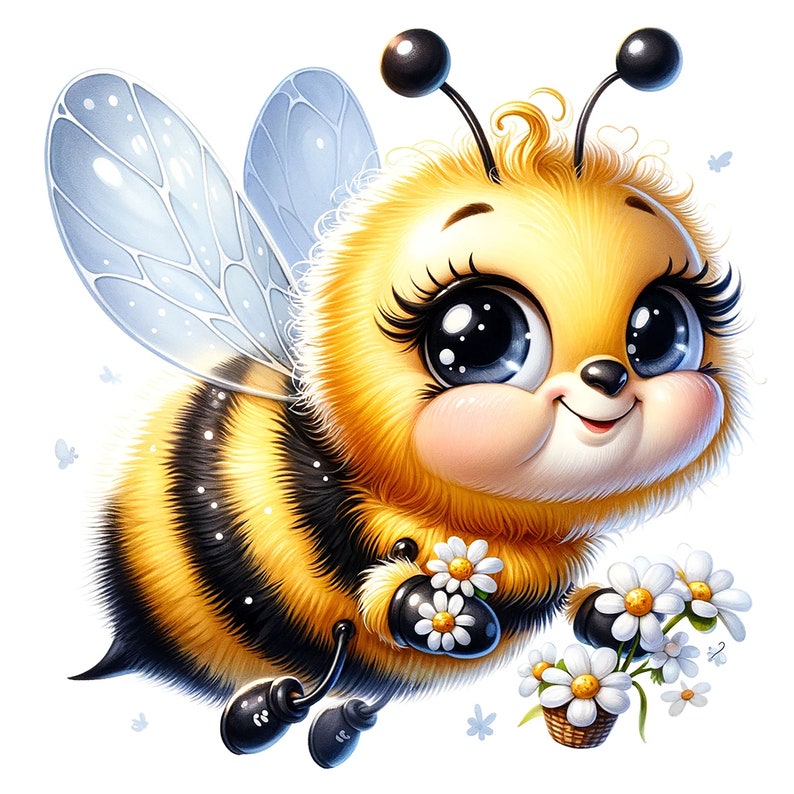 40 PNG Sweet Bees Clipart Bundle, Cute Bees Clipart Bundle, Cute Bees ...
