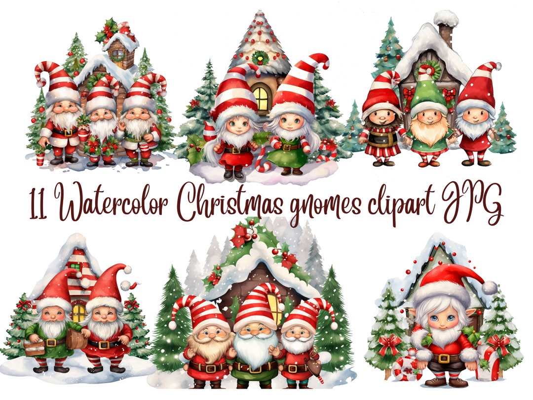 11 Christmas Gnomes Clipart, Christmas Clipart, Gnome Clipart, Jpgs ...