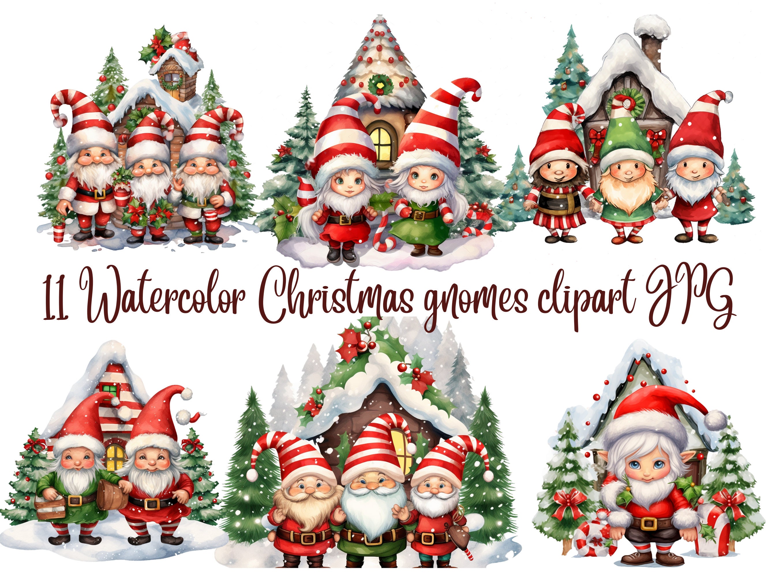 11 Christmas Gnomes Clipart, Christmas Clipart, Gnome Clipart, Jpgs ...