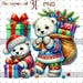 31 PNG, Christmas Polar Bear Clipart Bundle, Polar Bear Clip Art, Cute ...