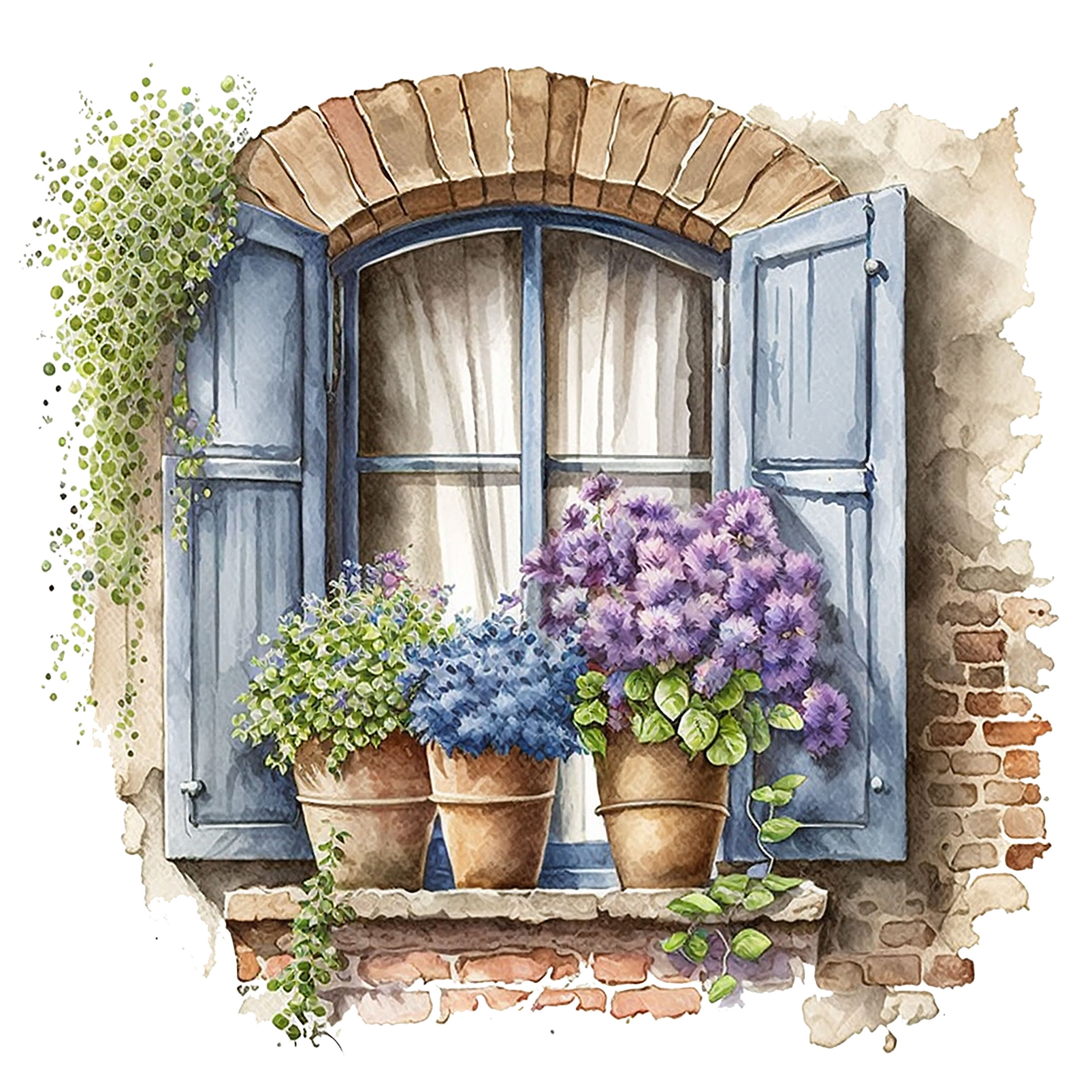 11 Window Flower Box Clipart, Floral Clipart, Window Box Clipart ...