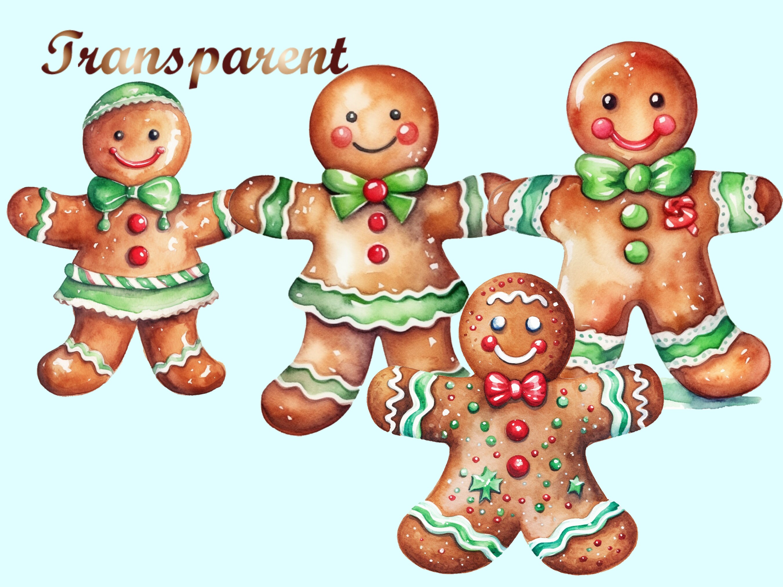 21 Gingerbread PNG, Christmas Clipart, Winter Clipart, Holiday Clipart ...