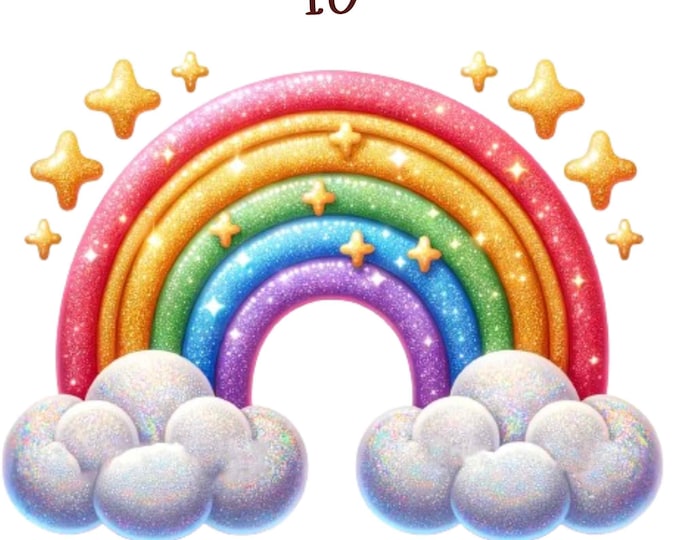 Pastel Rainbows Clipart Set - Rainbows, Clouds, Sun, Hearts, Rain ...