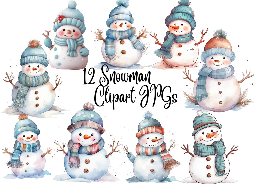 12 Snowman Clipart Snowman Clip Artchristmas Cliparthigh Quality S Digital Download Card
