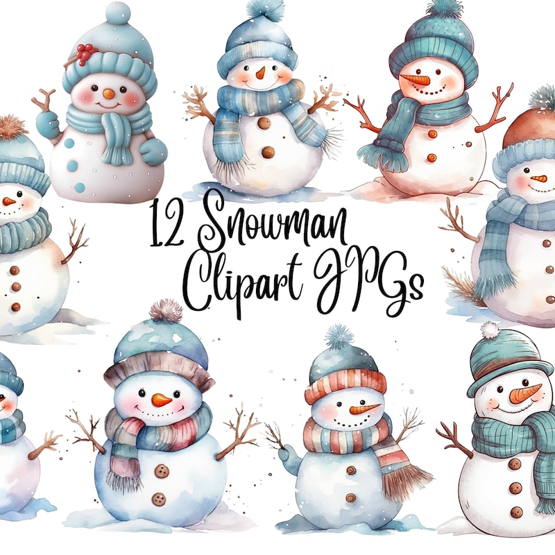 Snowman Clip Art - Etsy