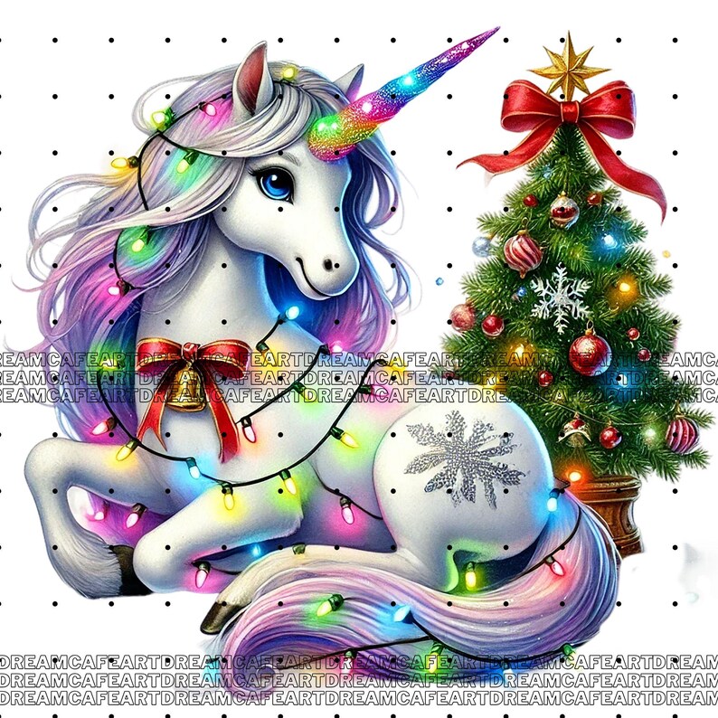 30 PNG Christmas Unicorns Clipart Bundle, Set 5, Festive Unicorn ...