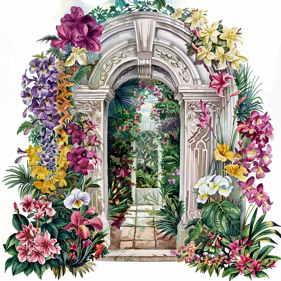 13 PNG/JPG, Vintage Garden Arches Clipart, Spring Graphics, Wedding ...