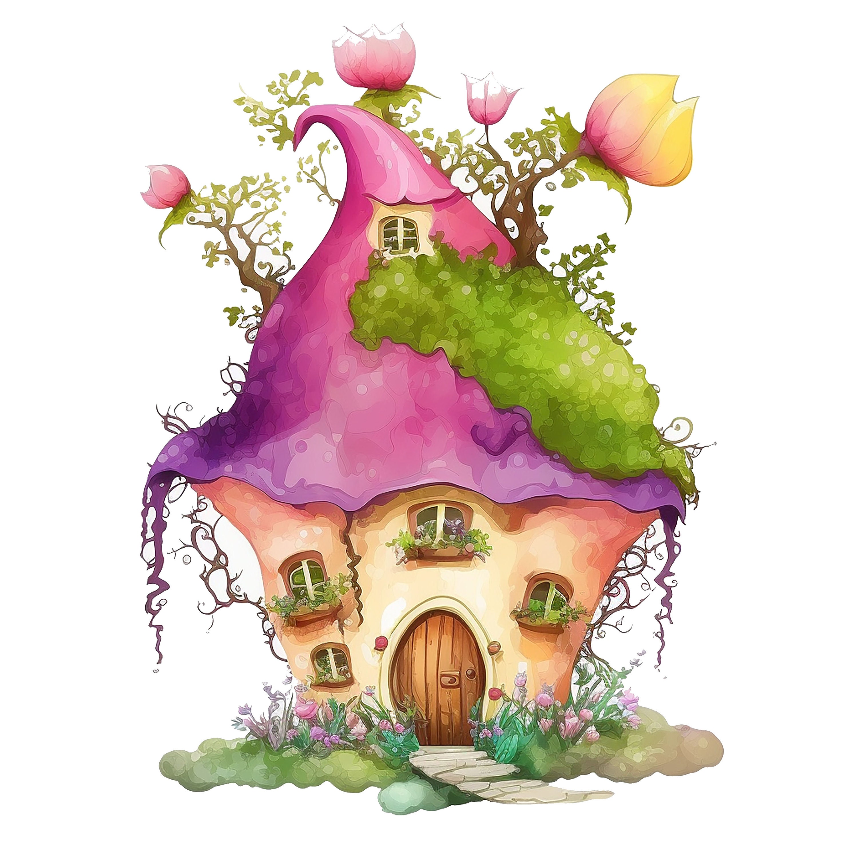 10 Fairy House Clipart Jpgs, Digital Planner, Paper Crafts ...