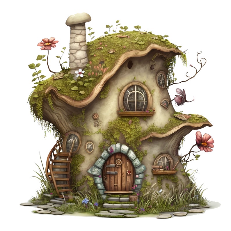 10 Fairy House Clipart Jpgs, Digital Planner, Paper Crafts ...
