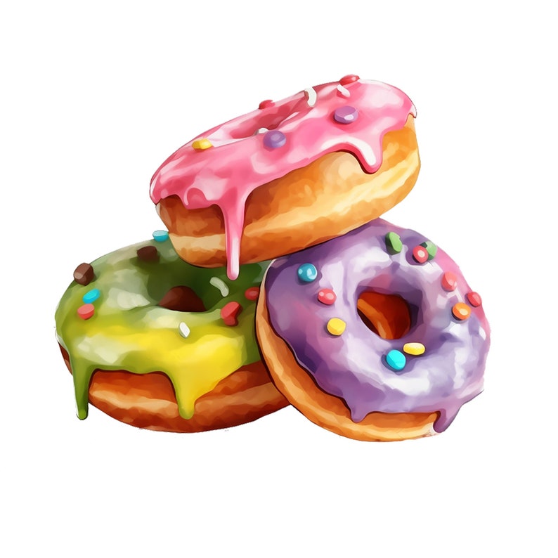 10 Watercolor Donuts Clipart Donuts Clipart Doughnut - Etsy