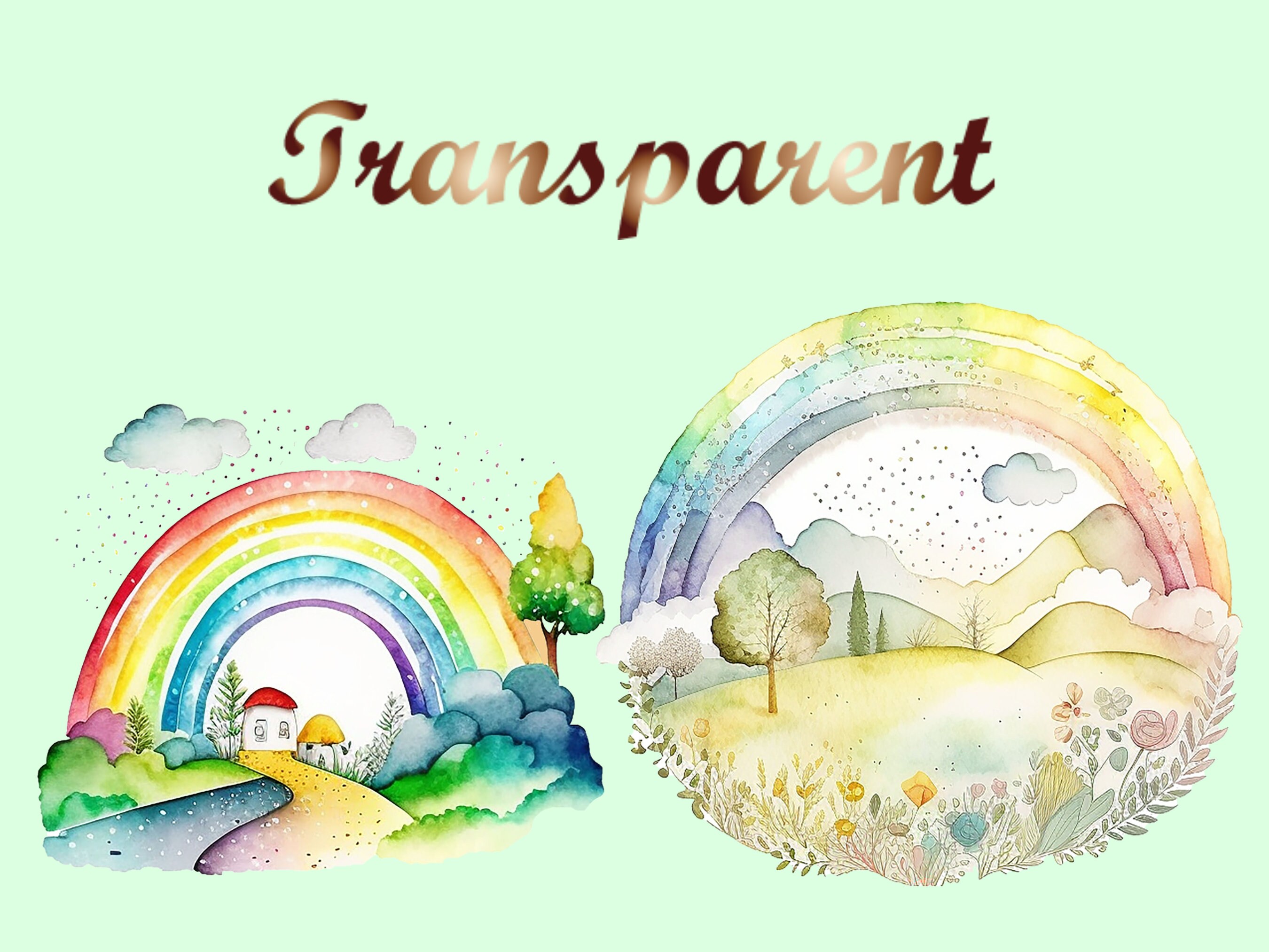 11 Watercolor Rainbow Clipart Bundle PNG, Rainbow Png, Digital Download ...