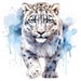 20 Winter Snow Leopard Clipart Jpgs, Printable Watercolor Clipart ...