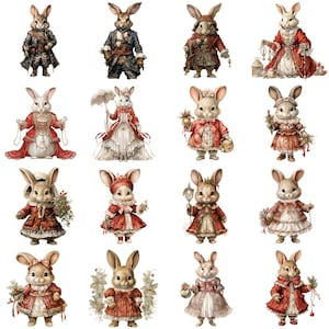 36 Fairytale Rabbit Clipart Bundle,png,fairy Tale Animal Clip Art ...