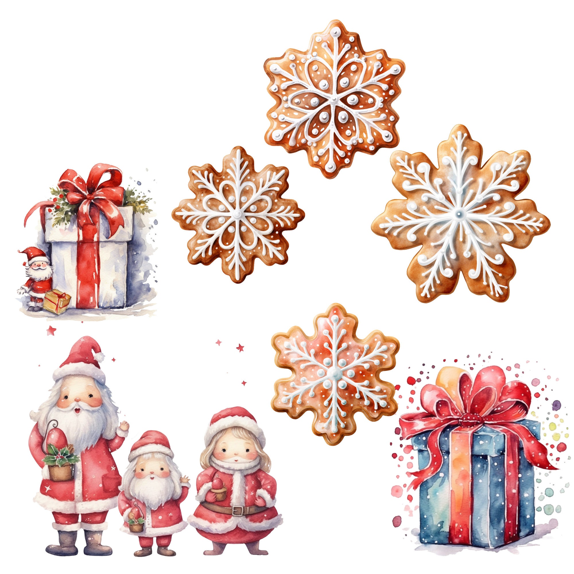 40 Watercolor Christmas Clipart Bundle - Watercolor Jpgs High Quality ...