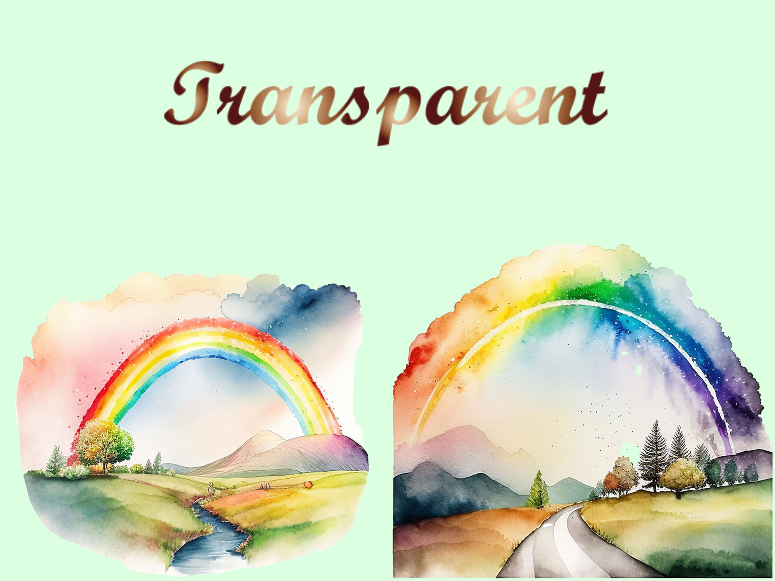 11 Watercolor Rainbow Clipart Bundle PNG, Rainbow Png, Digital Download ...