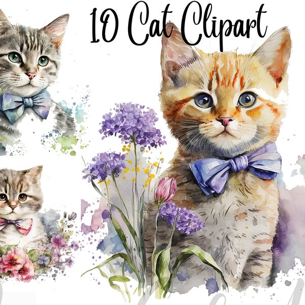 Cat Clipart - Etsy