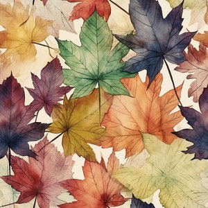 24 Seamless Autumn Flowers Digital Paper,leaves Seamless,autumn Floral ...