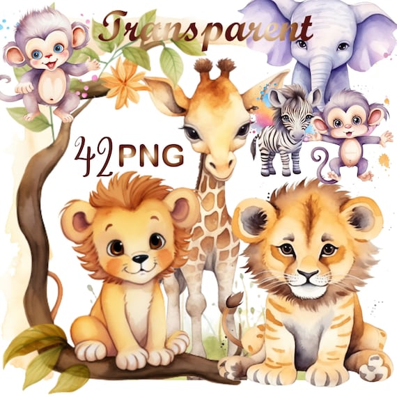 Safari Baby Em Png Safari Animals Cartoon Png Clipart Пин на