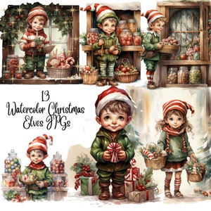 13 Christmas Elves Clipart, Christmas Clipart, Elves Clipart, Jpgs ...