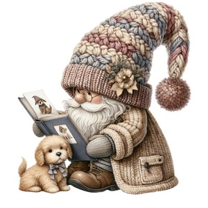 30 PNG, Watercolor Dog Gnome Clipart Collection Clipart Bundles,dog ...