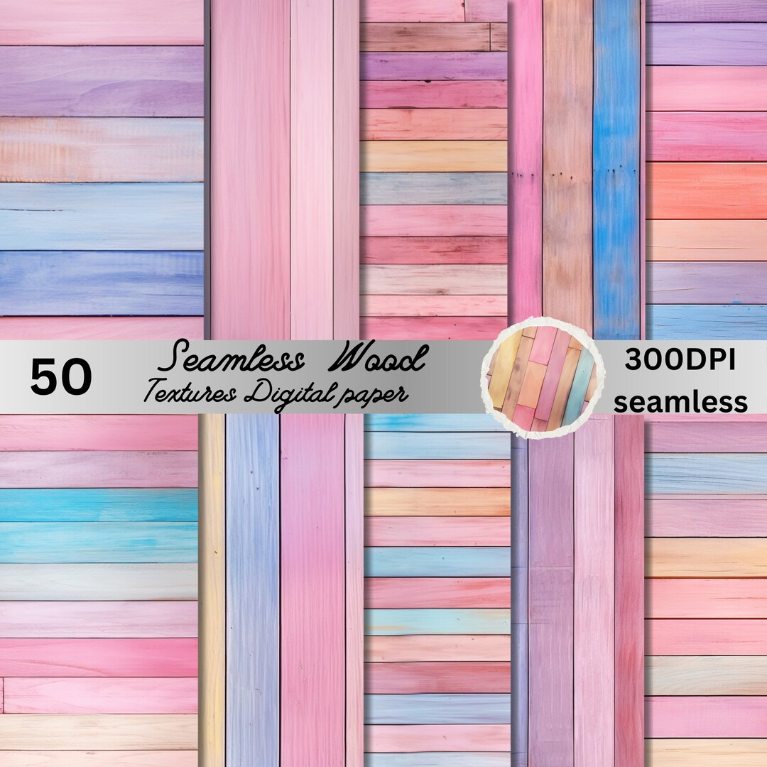 50 Seamless Wood Textures Digital Paper, Seamless Pattern, Seamless ...