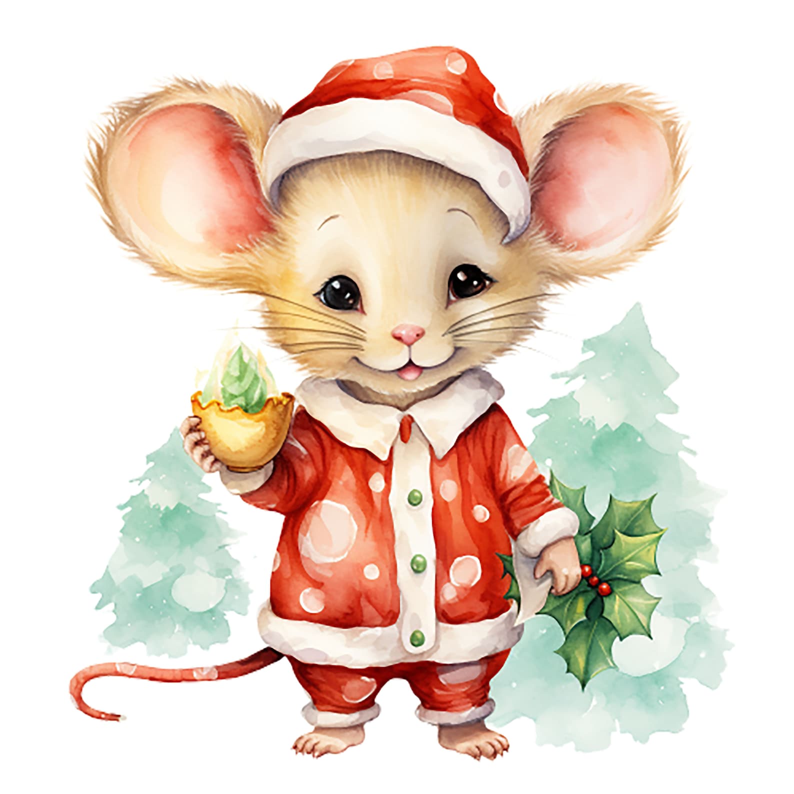 12 Christmas Mouse PNG, Xmas Mouse Clipart, Mouse in Pajamas Clipart ...