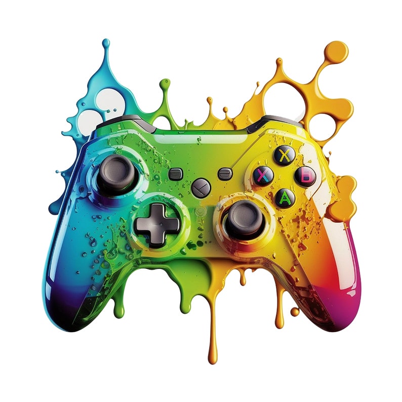 Watercolor Game Controller Clipart – Gaming PNG Graphics (digital ...