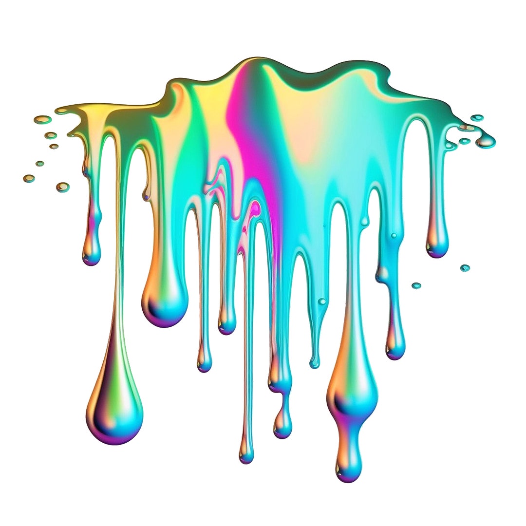 11 Holographic Drip Clipart, Jpgs, High Quality, Commercial Use ...