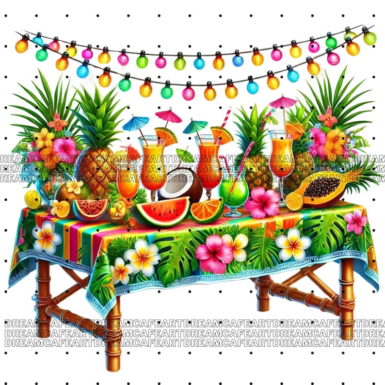 Tropical Luau Clipart Bundle – 80 PNG, Hawaiian Beach Party Graphics ...