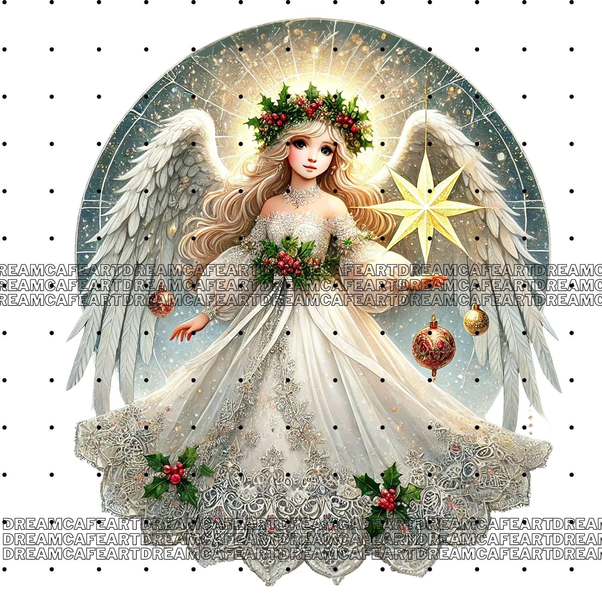 40 PNG, Christmas Angels Clipart Bundle, Set2, Winter Illustrations ...