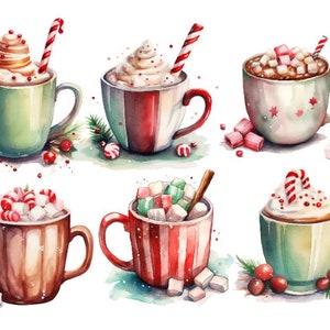 16 Watercolor Hot Chocolate Clipart, Watercolor Hot Cocoa PNG ...
