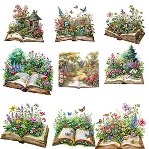 25 Spring Flowers Books Clipart Jpgs, Commercial Use, Garden Books ...