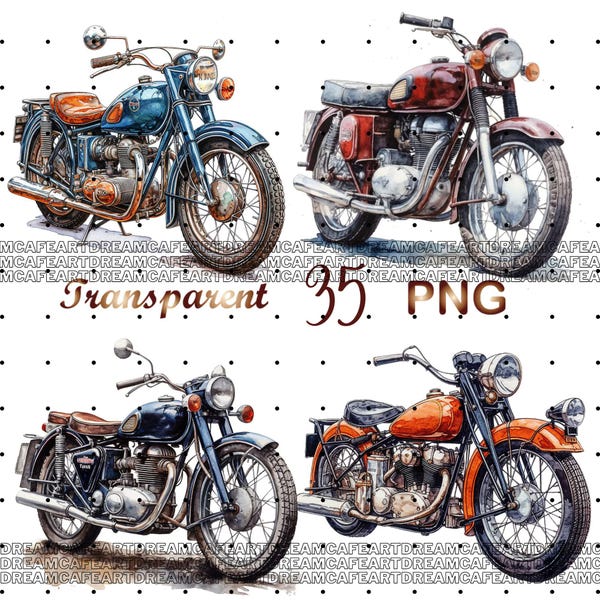 Motorcycle Clipart - Etsy
