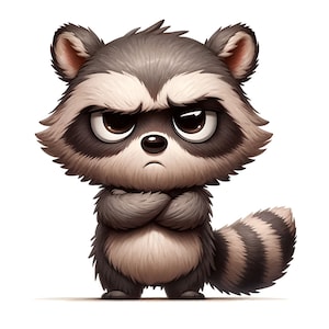 22 PNG, Raccoon Clipart Bundle, Raccoon Clipart, Funny Grumpy Animals ...