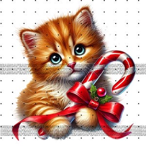 25 PNG Christmas Kitten Clipart Bundle, Set 5, Cute Christmas Cats ...