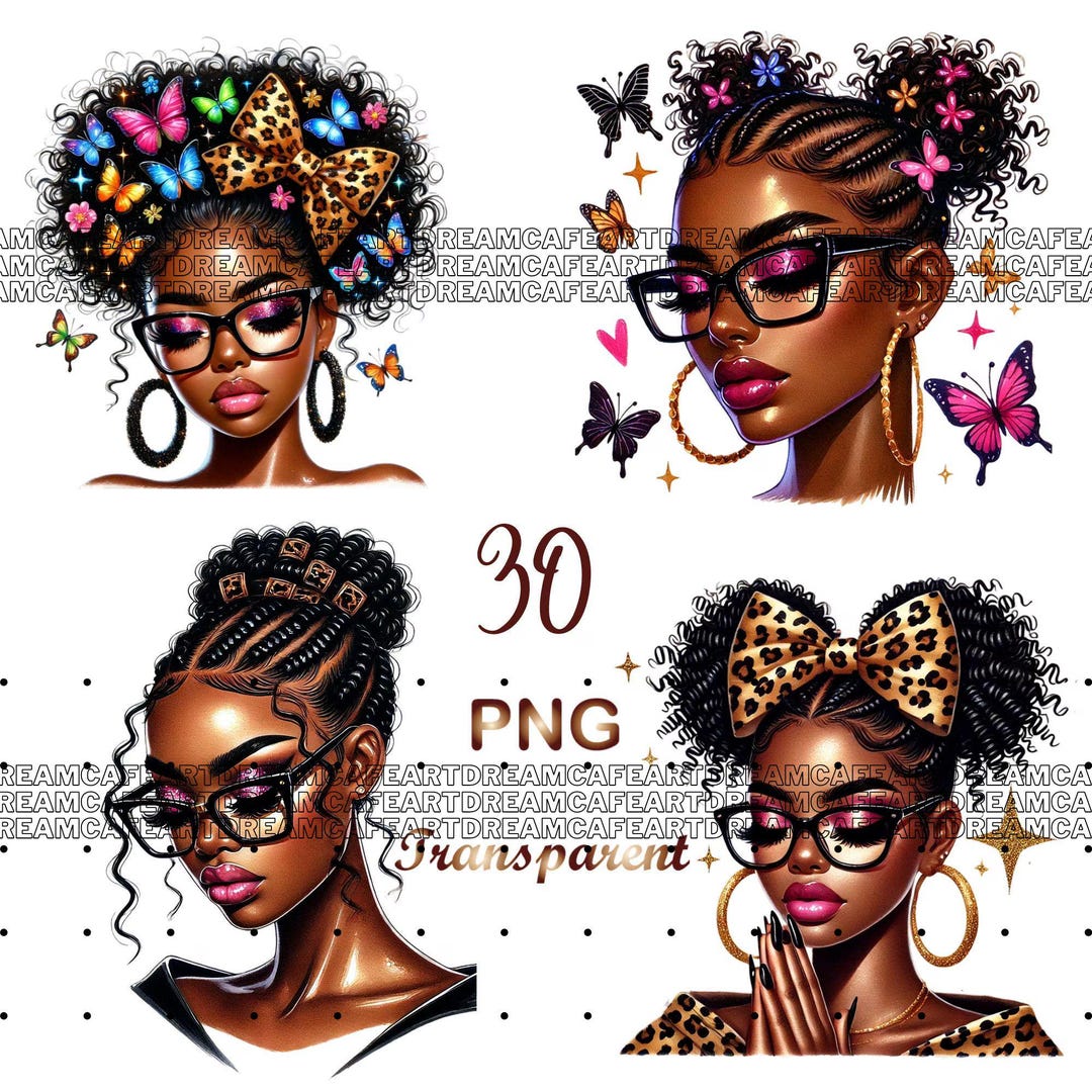 30 PNG, Cute Afro Woman Clipart, Chibi Woman Clipart,afro Girl Clipart ...