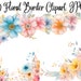 10 Flower Border Clipart, High Quality Jpgs, Sky Blue, Yellow, Peach ...