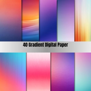 40 Printable Gradient Digital Paper, Gradient Digital Papers, Gradient ...