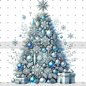 27 PNG Christmas Trees Clipart Bundle, Set 2,festive Tree Illustrations ...