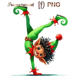 10 Elf Png Character Clipart, Cute Elf Clipart, Elf Clipart, Watercolor ...